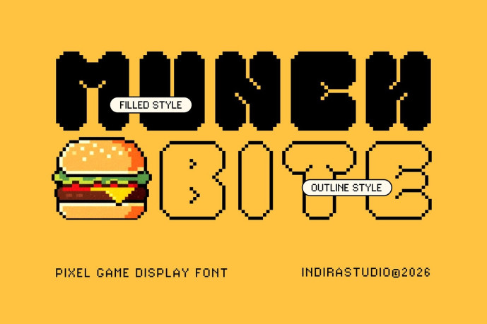 Munch Bite Pixel Font Free Font