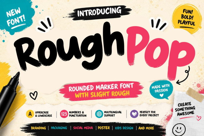 RoughPop Marker Font - Free Font