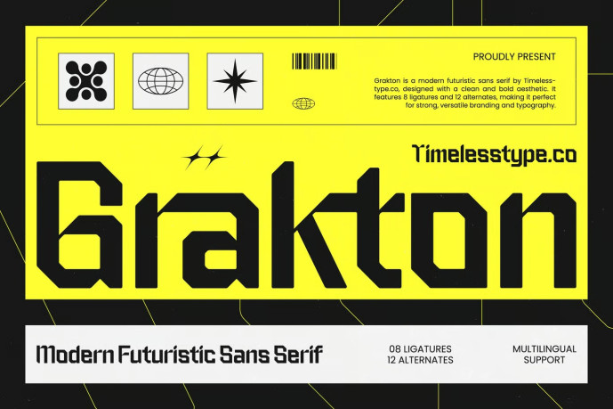 Grakton - Modern Futuristic Sans Serif Font - Free Font