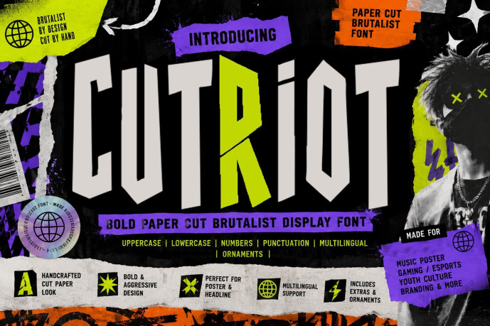 Cut Riot Display Font - Free Font