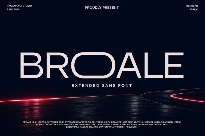 Broale - Ultrawide Tech Sans Serif Font - Free Font